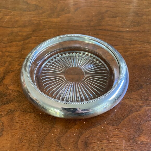 Accents | Vintage Glass Ashtray Or Coaster With Silver Rim | Poshmark